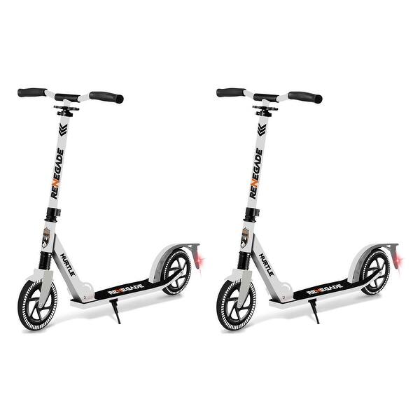 Hurtle Renegade Lightweight Foldable Adult Commuter Kick Scooter, White (2 Pack) - 12 - Bed Bath ...