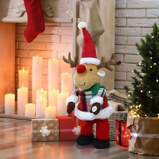 Animated Singing 16" Tall Moose Holiday Decoration, Battery Operated ...