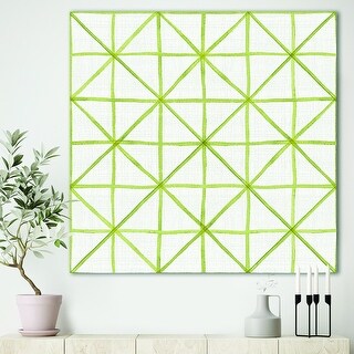 Designart "geometric Green Triangle II" Mid-Century Modern Transitional ...