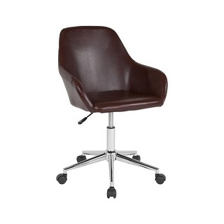 Offex Cortana Home and Office Mid Back Task Chair in Brown Leather ...