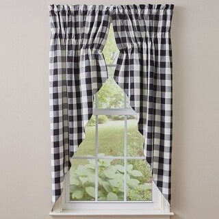 Park Designs Black Buffalo Check Lined Gathered Swag 72x63 - 72" X 63 ...