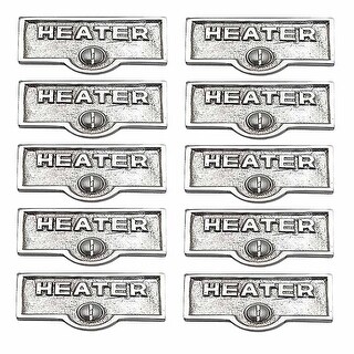 10 Switch Plate Tags HEATER Name Signs Labels Chrome Brass | Renovator ...