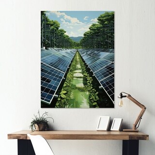 Designart "Green Solution Solar Panels Field I" Solar Panels Metal Wall ...