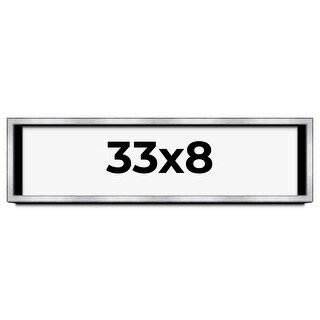 33x8 Shadow Box Frame Silver | 1.375 Inches Deep Real Wood - Bed Bath ...