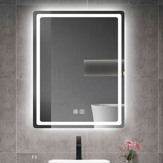 31in H LED Single Bathroom Vanity Mirror in Polished Crystal Bathroom ...