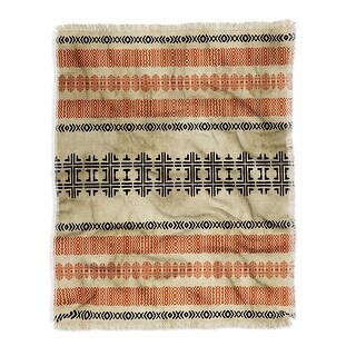 Sheila Wenzel-Ganny Orange Linen Tribal Made To Order Throw Blanket ...