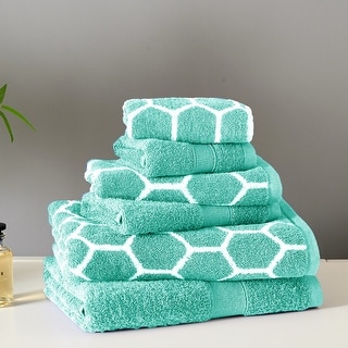 SL SPIRIT LINEN HOME EST. 1988 6pc Honeycomb Cotton Bath Towel Set ...