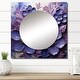 Designart "Royal Elegance II" Violets Wall Mirror - Floral Large Square ...