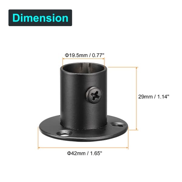 Stainless Steel Pole Sockets Flange Rod Holder Bracket Support, 4Pcs ...