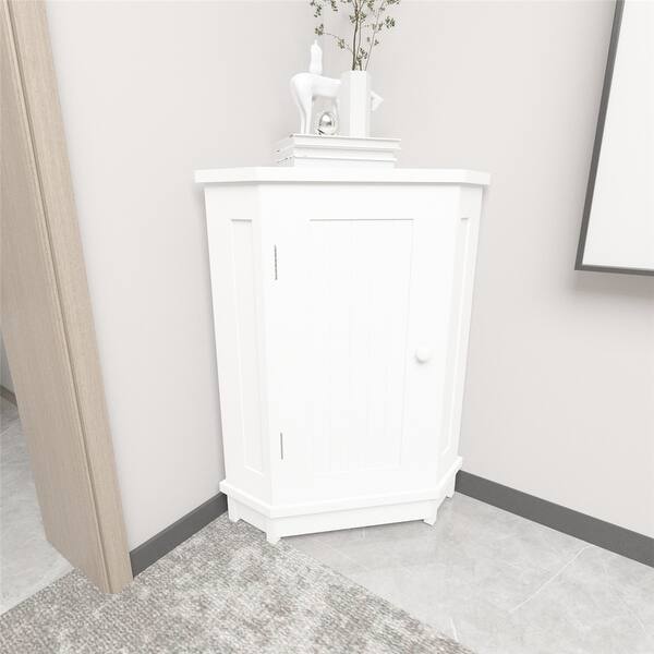 Modern Style Triangle Corner Storage Cabinet with Adjustable Shelf ...