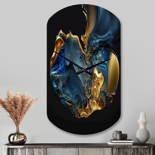 Abstract Marble Geode Blue And Gold - Abstract Liquid Ink Large Wall ...