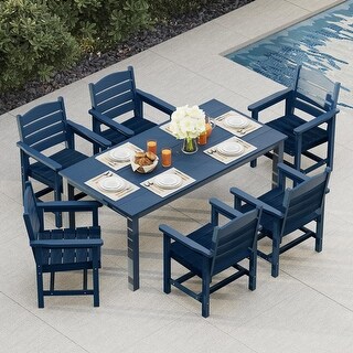 Fortune Candy Poly Lumber Patio Dining Chair Set of Two, Horizontal ...