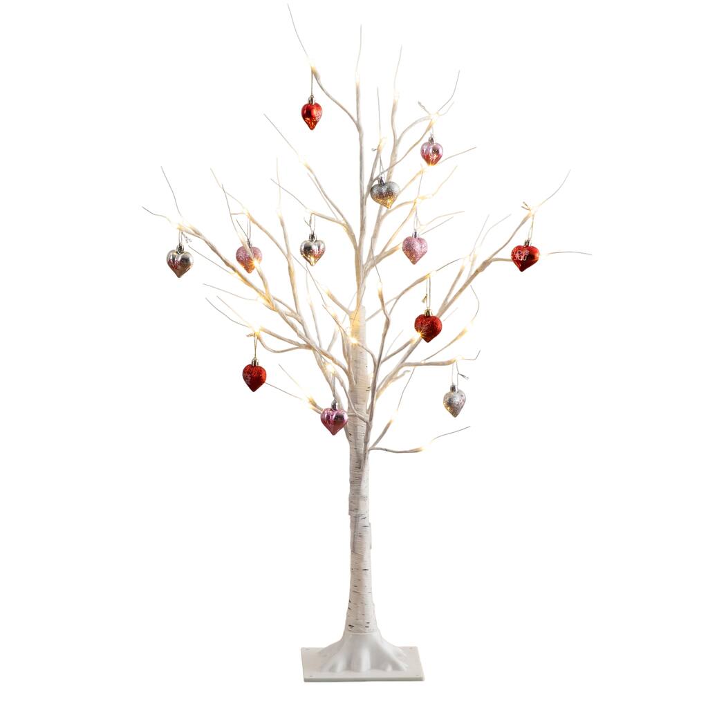 2-ft Pre-Lit Valentine's Day Twig Tree with X Warm White LED Lights ...