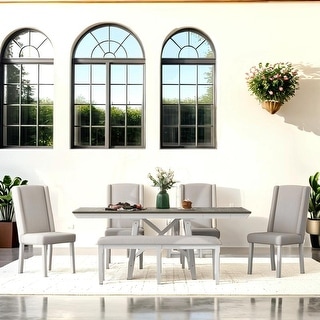 Classic & Generous Design Dining Table Setwith two 12"W Removable ...
