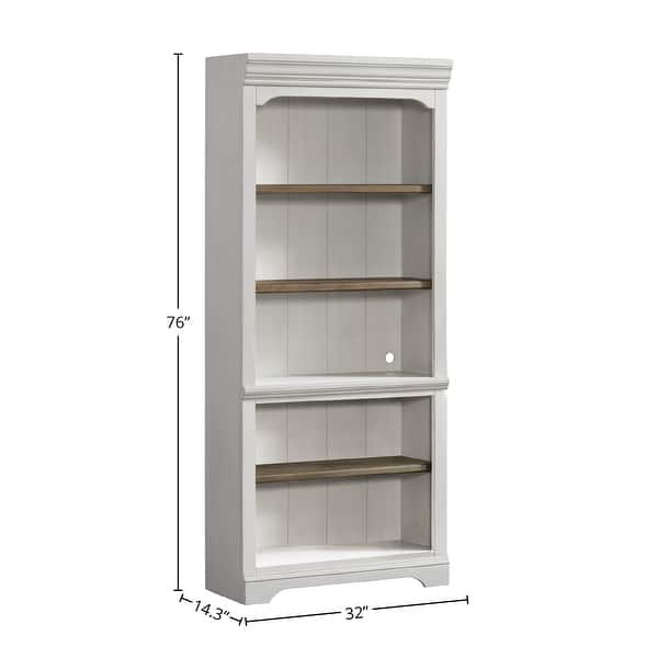 Drake Home Office 76" Wide Bunching Bookcase with 3 Shelves, Rustic ...