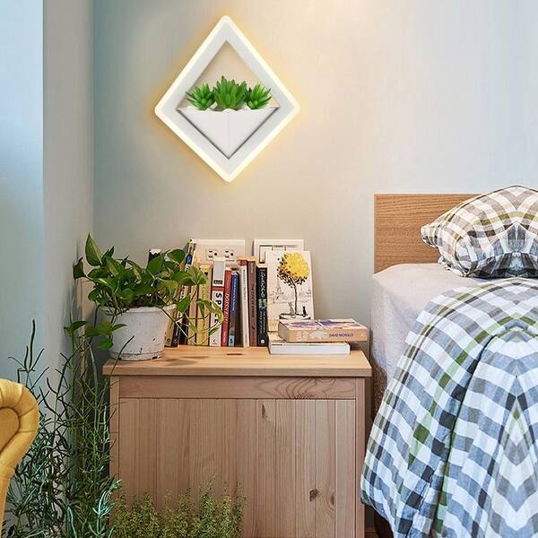 Nordic Led Wall Sconces Modern Green Creative Plant Wall Light Aisle ...