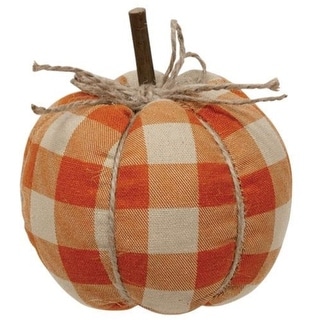 Small Orange Buffalo Check Pumpkin - 5" high by 4.5" wide - Bed Bath ...