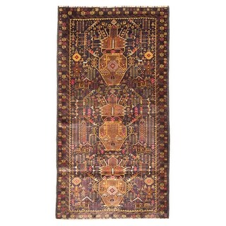 ECARPETGALLERY Hand-knotted Teimani Navy Wool Rug - 3'5 x 6'4 - Bed ...