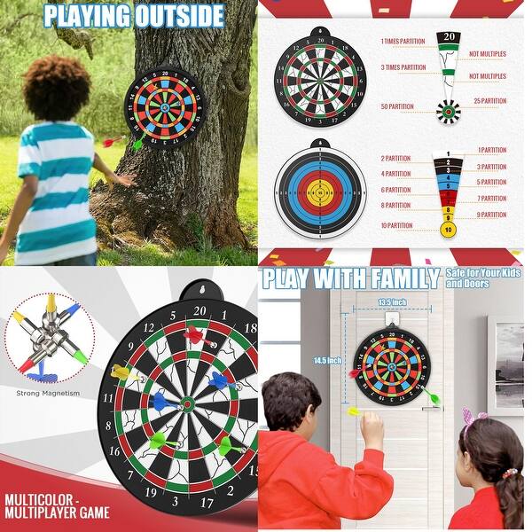 Magnetic Dart Board Double Side with 12 Darts - On Sale - Bed Bath ...
