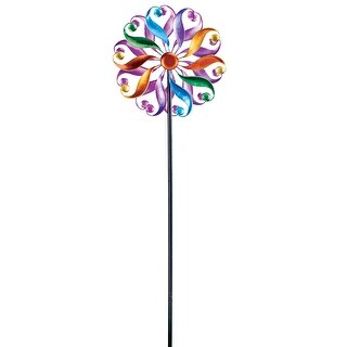Colorful Rays Double-Sided Wind Spinner Stake, 48" H - 13.25 x 48 x 7 ...