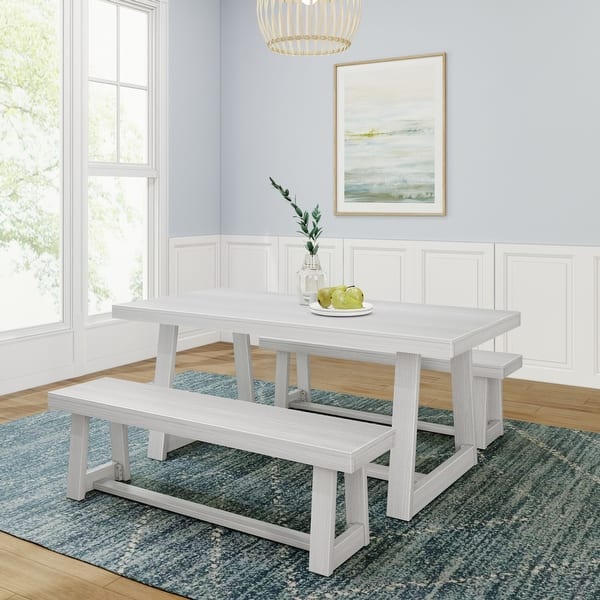 Plank and Beam Classic Dining Table and Benches - Bed Bath & Beyond ...