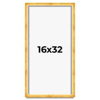 16x32 Shadow Box Frame Gold | 1.625 Inches Deep Real Wood Traditional ...