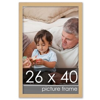 26x40 Traditional Natural Complete Wood Picture Frame with UV Acrylic ...