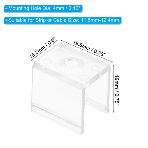 40pc LED Strip Light Clips Mounting Bracket Fixing Clips for 11.5mm-12 ...