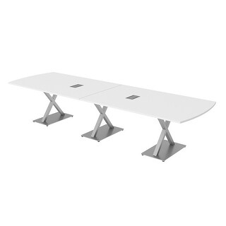 12' Modular Arc Rectangle Conference Table Electric Units And X Bases ...