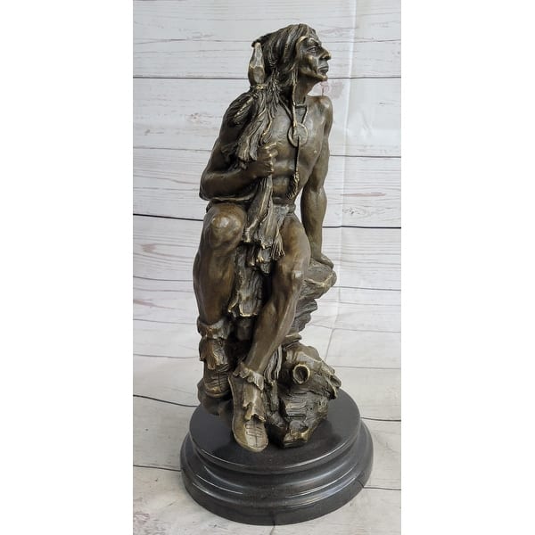 Signed Original Western Art By Nick Native American Warrior Bronze ...