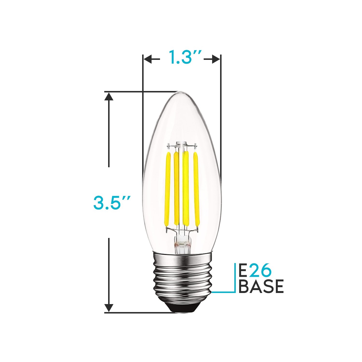 Luxrite 5W Vintage E26 Candelabra LED Bulbs Dimmable, 550 Lumens, 60W ... Luxrite 5W Vintage E26 Candelabra LED Bulbs Dimmable, 550 Lumens, 60W ...