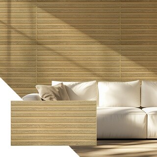 Dundee Deco Gold Faux Wood 3D Wall Panels, 38 in X 20 in, PVC - Bed ...