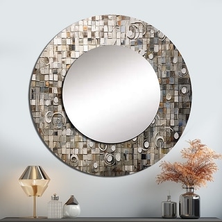 Designart "Brown And White Bohemian Medley" Boho Mosaic Wall Mounted ...