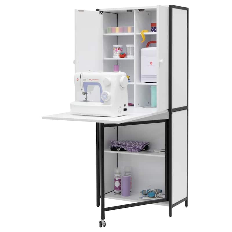Multipurpose Armoire (58.75" Tall) with Folding Top for Craft, Sewing ...