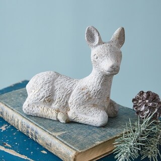 Sturdy Concrete Fawn Sculpture - 2.5''W x 5.5''D x 5.25''H - Bed Bath ...