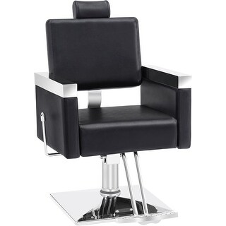 BarberPub Reclining Barber Chair, Hydraulic Salon Styling Chairs with ...