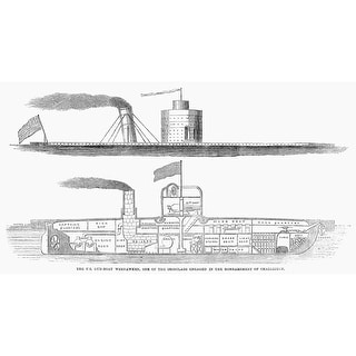 Union Ironclad 1863. /Ncross Section Of The GunBoat Weehawken One Of ...
