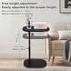 C Shaped Height Adjustable Side Table for Small Spaces, 360° Swivel, Fits Couch Bedside Bathroom ...
