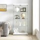 4-Tier Glass Display Cabinet, Double Door Glass Cabinet, Four ...