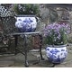 Euro Ceramica Blue & White 11" Planter Pot - Landscape Design - Bed ...