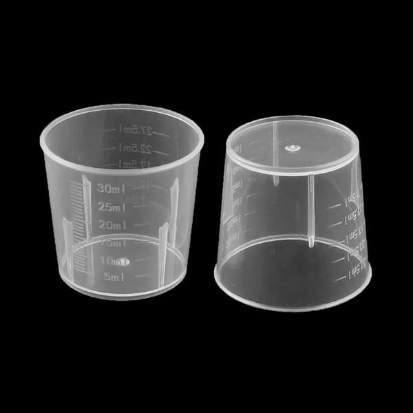 Lab Plastic Liquid Container Measuring Cup Beaker 30mL Capacity 11pcs ...