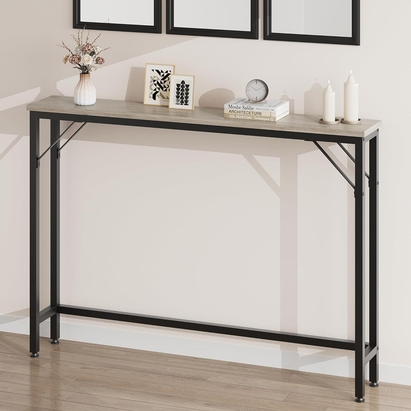 5.9 Narrow Sofa Table with Storage Slim Behind Couch Table