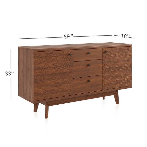 Living Skog Scandi Sideboard Buffet TV Stand with Drawers and Wooden ...