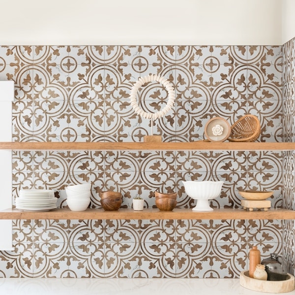 Merola Tile Hudson Penny Round Truffle 11-7/8" x 12-5/8" Porcelain ...