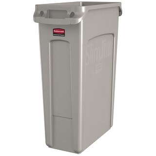 Slim Jim Plastic Rectangular Trash/Garbage Can with Venting Channels ...