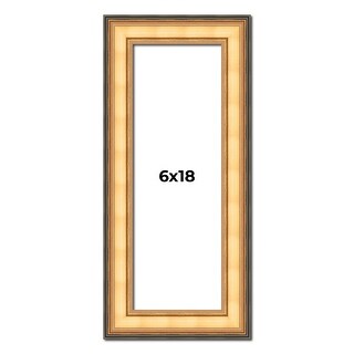 6x18 Frame Gold Plein Aire Solid Wood Picture Frame Width 2 Inches ...