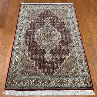 HERAT ORIENTAL Handmade Tabriz Fish Design Wool Rug - 4' x 6'1" - Bed ...