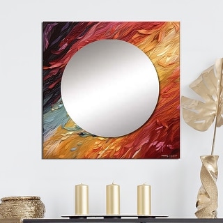 Designart "Abstract Wabes In Retro Red And Orange" Abstract Shapes Wall ...