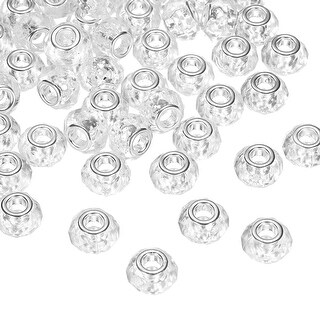Large Hole Glass Beads European Loose Round Faceted Rhinestone Craft ...