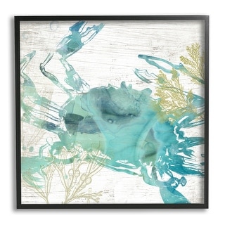 Stupell Abstract Blue Crab Framed Giclee Art Design by June Erica Vess ...